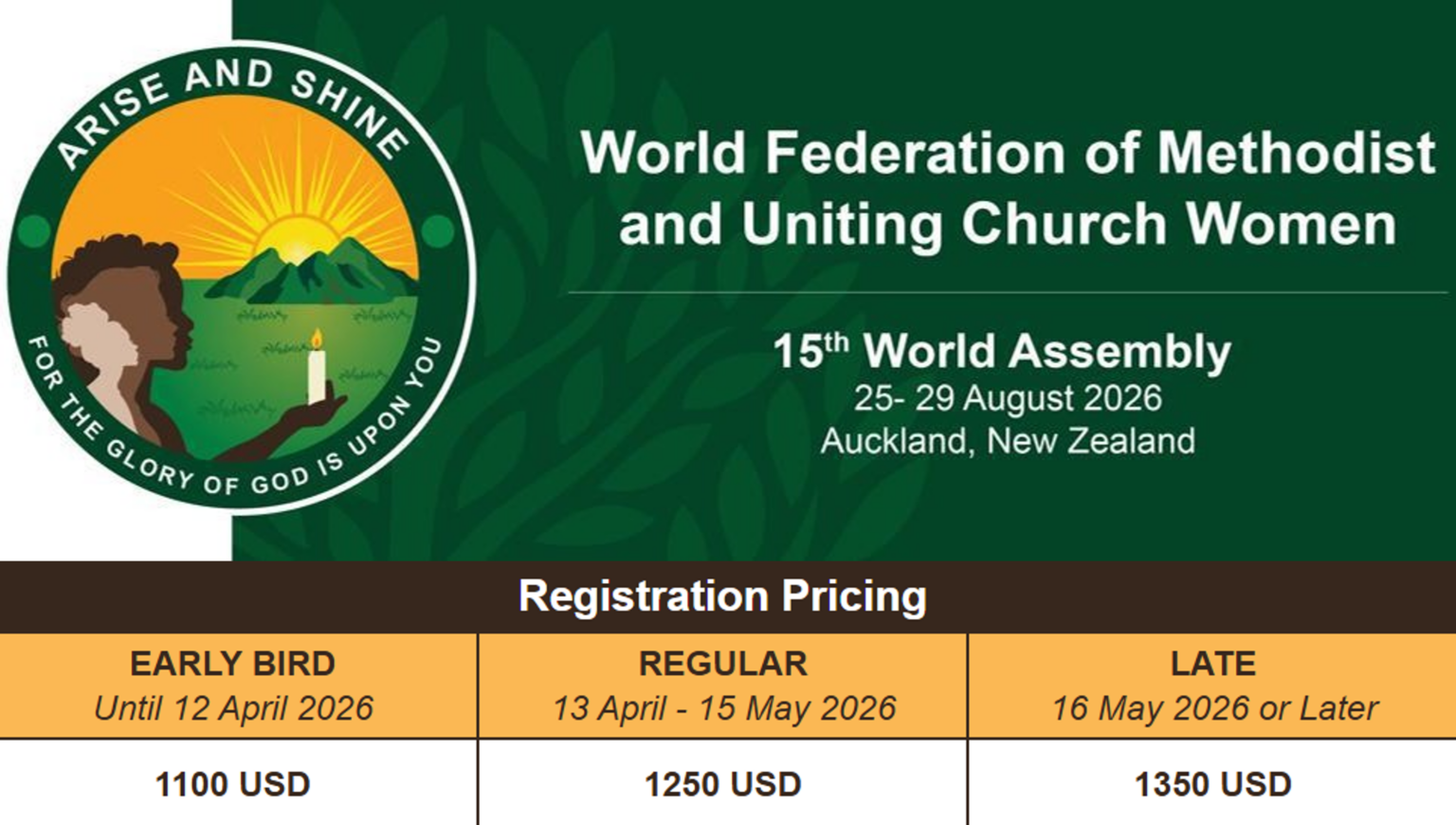 EXTENSION of Early Bird Registration for the 15th World Assembly ...